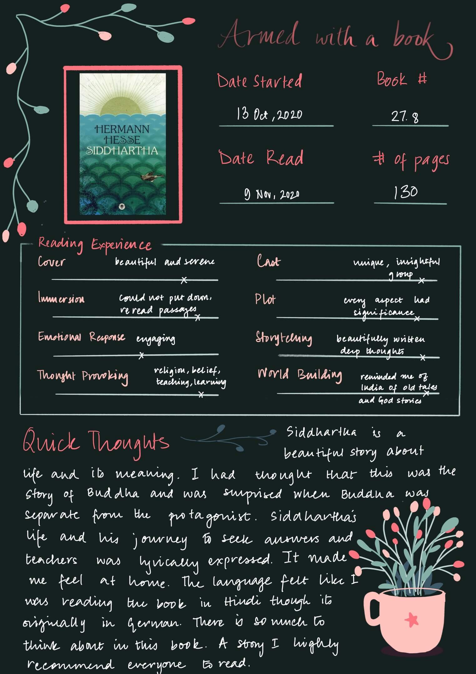 Siddhartha by Hermann Hesse - #bookthoughts - Armed with A Book