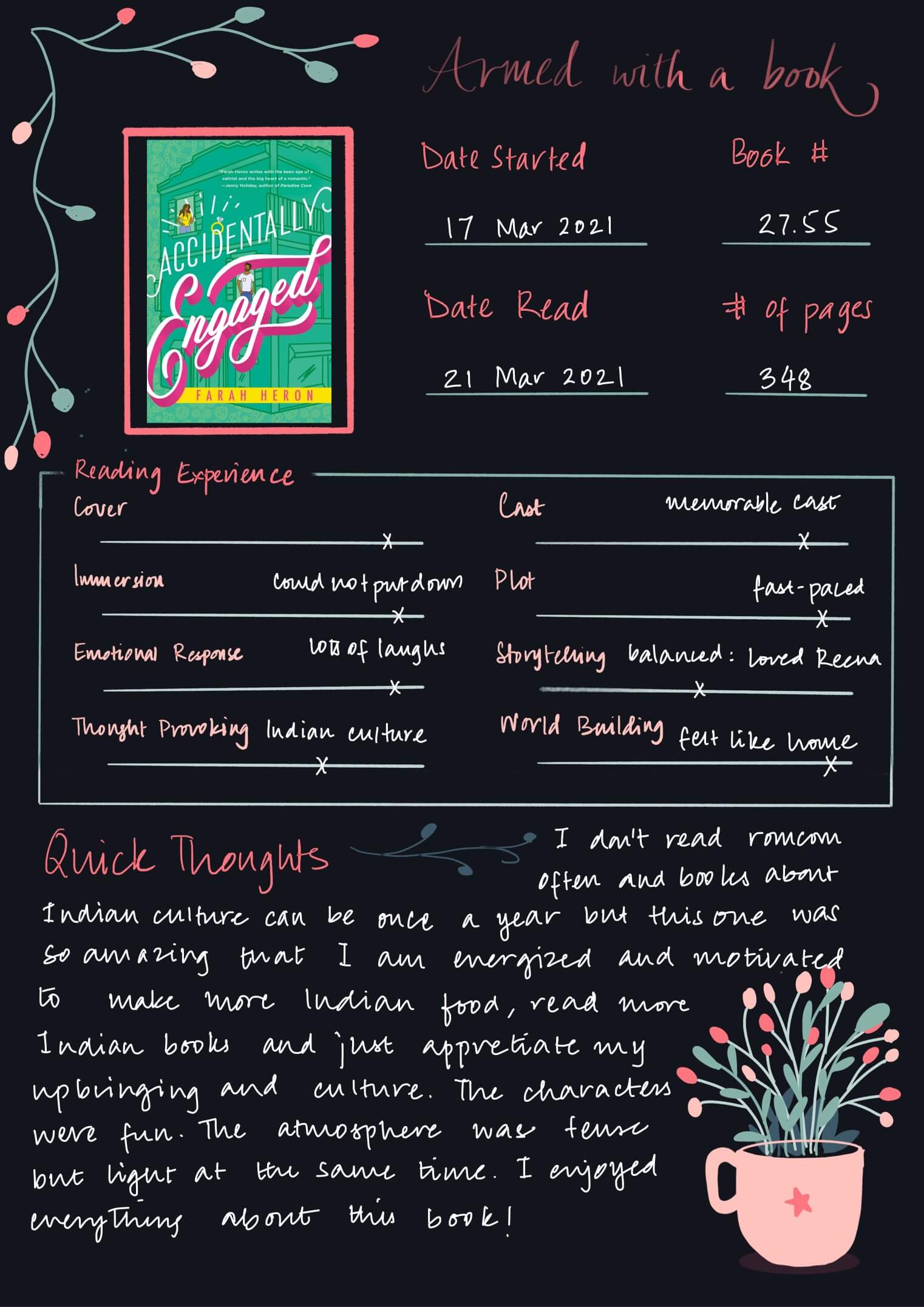 Accidentally Engaged - #bookthoughts & Discussion - Armed with A Book
